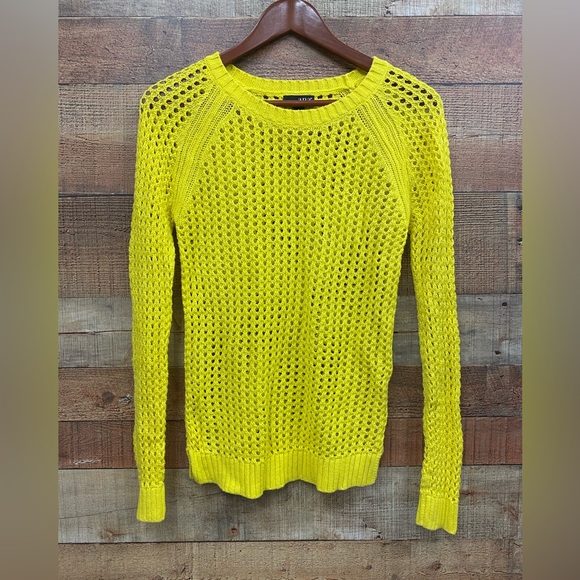 a.n.a | Sweaters | Ana A New Approach Bright Yellow Crochet Sweater ...